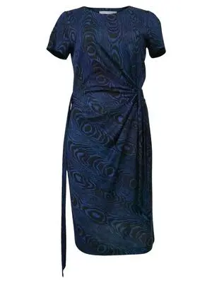 Diane Von Furstenberg Wood Grain-printed Dress - Blue