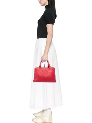 Bottega Veneta Nappa Intrecciato Milano Tote Bag - Red