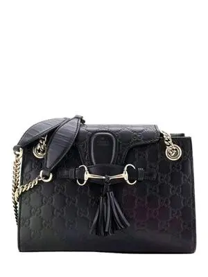 Gucci Emily Chain Flap Shoulder Bag - Black