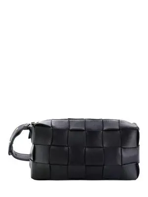 Bottega Veneta Cassette Maxi Intrecciato Leather Shoulder Bag - Black
