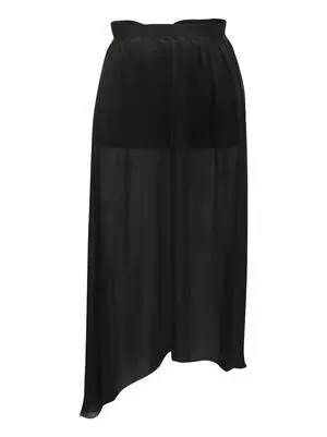 Alice + Olivia Ruffle Sheer Midi Skirt - Black