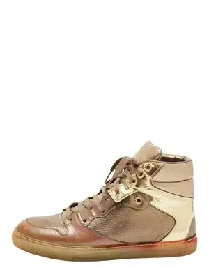 Balenciaga Metallic Leather High-top Sneakers - Gold
