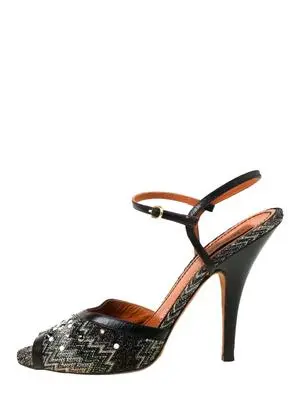 Missoni 125mm Embellished Zigzag Pattern Sandals - Black