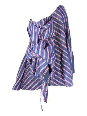 Caroline Constas Striped Off-shoulder Top - Blue Print