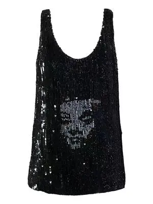 Alexander McQueen Sequin-embellished Top - Black