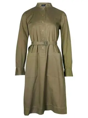 A.P.C. Belted Button-Front Dress