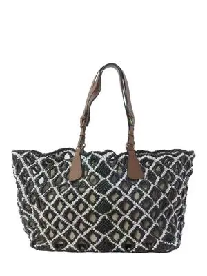 Marni Maxi Woven Tote Bag - Black