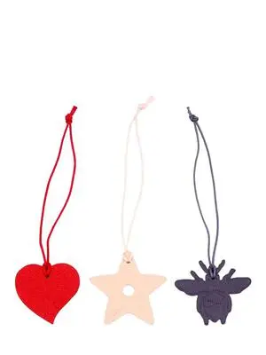 Dior 2000s Leather Charms Set Of Three - Red