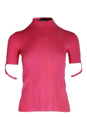 Jacquemus Ribbed High-neck Top - Pink