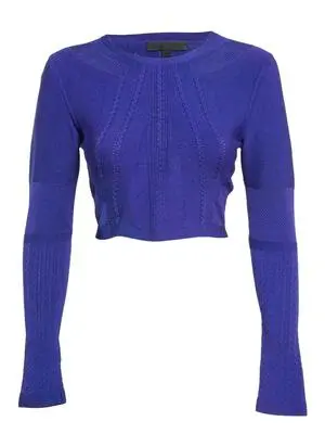 CUSHNIE Cable Knit Long Sleeve Top