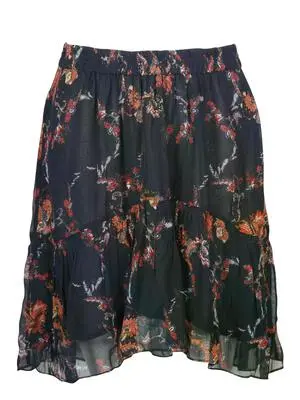 IRO PARIS Floral Tiered Mini Skirt - Black