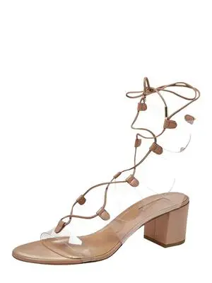 AQUAZZURA 60mm Lace-up Heeled Sandals - Neutrals
