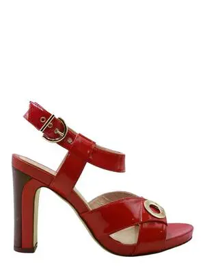 Fendi Patent Leather Ankle-strap Sandals - Red