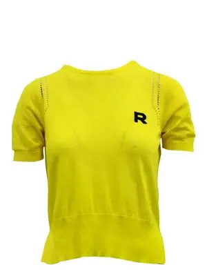 Rochas Knitted Logo-patch Top - Yellow