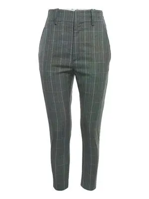 ISABEL MARANT VINTAGE Plaid Wool Trousers - Grey
