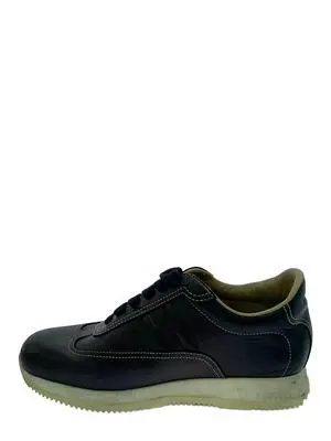 Hermès Lace-up Leather Sneakers - Black