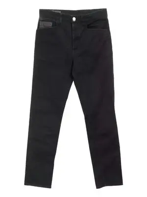 Hermès 2010 Leather-trim Jeans - Black