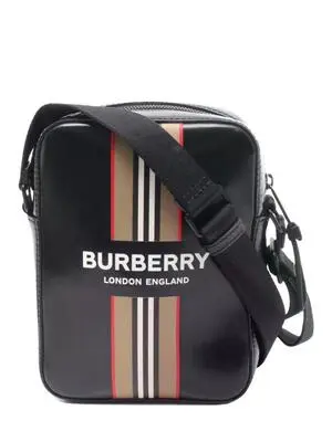 Burberry 2010s Logo-stripe Cross-body Bag - Black