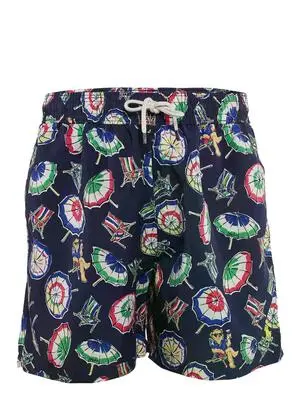 Polo Ralph Lauren Graphic-print Swim Shorts - Blue