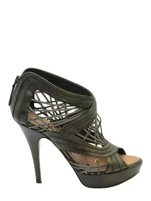 Alaïa Cut-out Woven Caged Sandals - Black