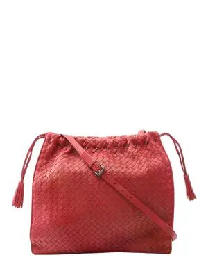 Bottega Veneta 2010s Intrecciato Tassel-detail Shoulder Bag - Red
