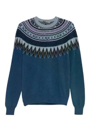 Alexander McQueen Intarsia-pattern Sweater - Blue