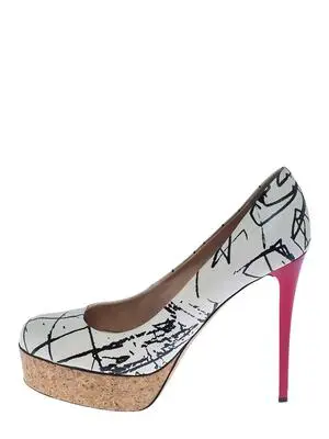 GIUSEPPE ZANOTTI 120mm Abstract-pattern Print Heeled Pumps - White