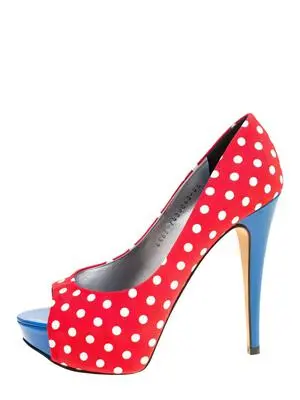 GINA Polka-Dot Platform Peep-Toe Heels