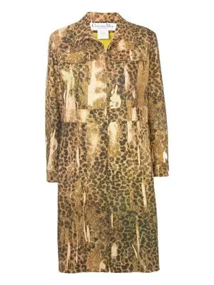 Dior Leopard Print Coat - Brown