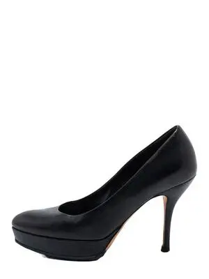 Gucci 100mm Leather Platform Pumps - Black