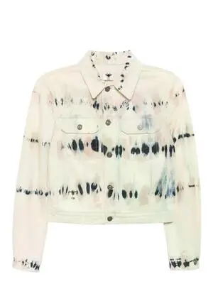 Dior Tie-dye Printed Denim Jacket - White