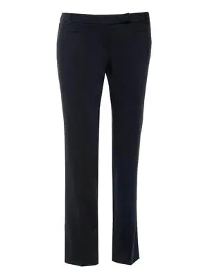 Emporio Armani Tapered Wool-blend Trousers - Black