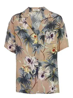 Valentino Garavani Floral Tropical Print Shirt - Brown