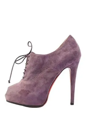 CHRISTIAN LOUBOUTIN 120mm Lace-up Peep-toe Platform Pumps - Purple