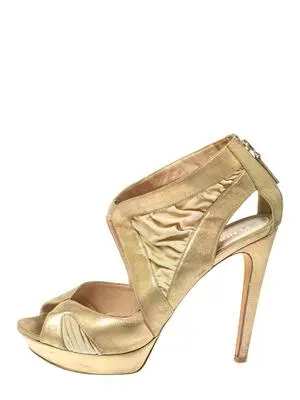 Fendi 125mm Leather Sandals - Gold