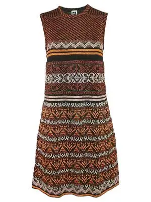 Missoni Geometric-print Crew-neck Mini Dress - Brown