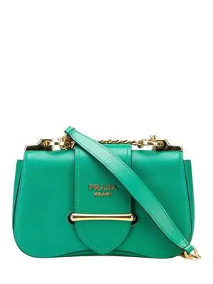 Prada Saffiano Sidonie Crossbody Bag - Green
