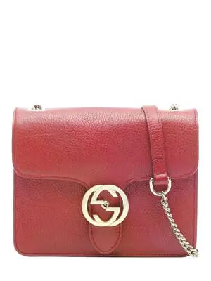 Gucci 2016-2025 Calfskin Interlocking G Crossbody Bag - Red