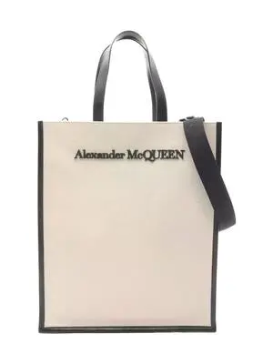 Alexander McQueen 2010s Logo-embroidered Tote Bag - White