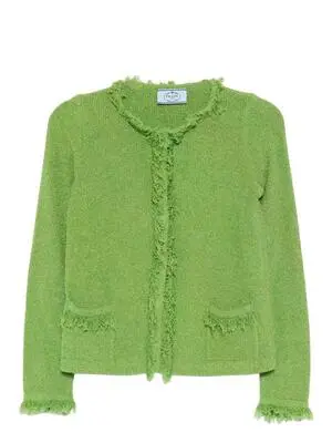 Prada Textured Cardigan - Green