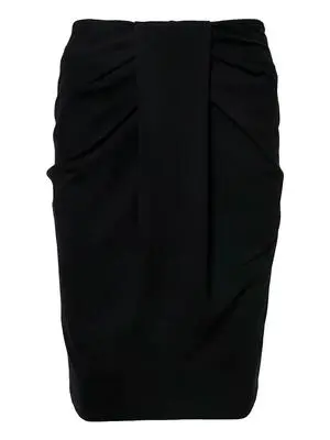 Emporio Armani Draped Pencil Skirt - Black