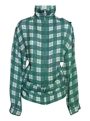 JOSEPH Checked Belted Jacket - Green