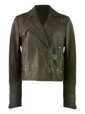 TOM FORD Button-Cuff Leather Jacket
