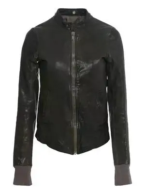 Rick Owens Zip-up Leather Jacket - Black