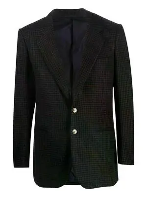 A.N.G.E.L.O. VINTAGE CULT 1990s Houndstooth-print Cashmere-wool Blazer - Black