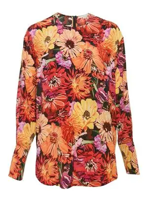 Stella McCartney Floral-print Silk Blouse - Red