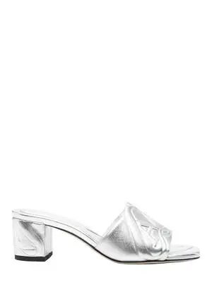 Alexander McQueen 50mm Seal Mules - Silver