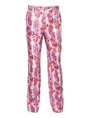 Etro Floral-print Trousers - Pink