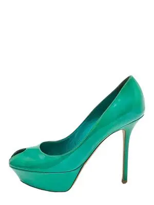 SERGIO ROSSI Peep-toe Platform Pumps - Green