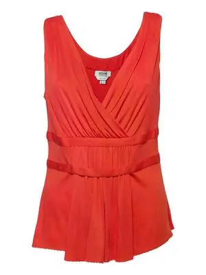 Moschino Sleeveless Pleated Top - Red